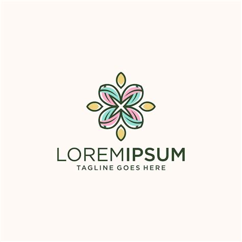 Premium Vector Floral Pattern Logo Design Template