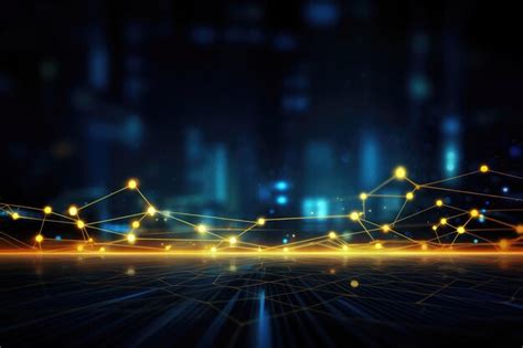 Premium Photo Abstract Digital Network Waves And Glowing Blue And