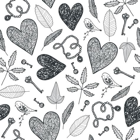 Premium Vector Vector Hand Drawn Doodle Seamless Pattern Black And