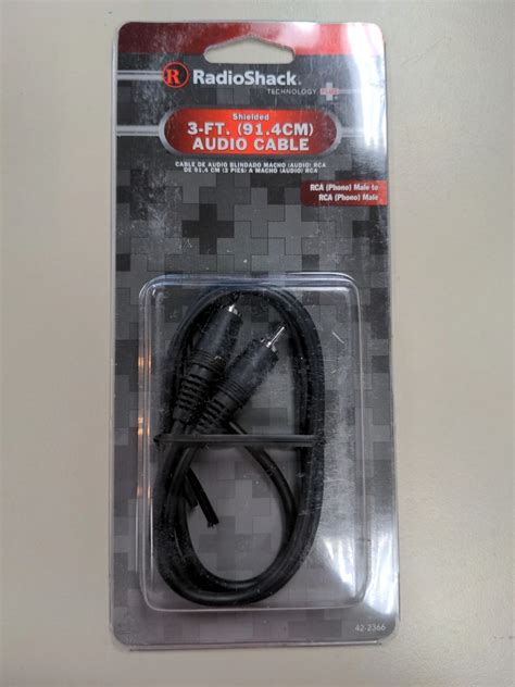 Audio Cable 3 Ft Rca Male To Rca Male Radio Shack 42 2366
