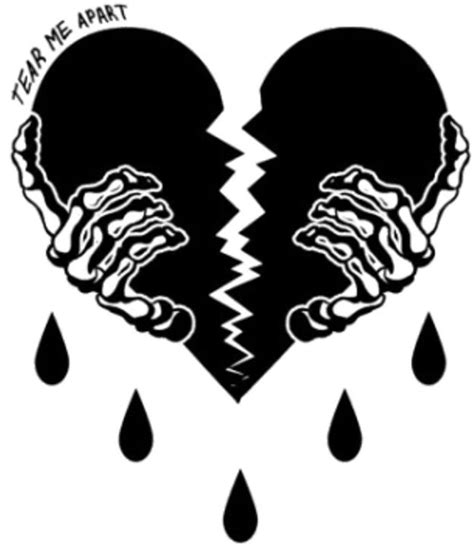 Download Hd Skeletonhand Heart Heartbreak Black Tear Brokenheart