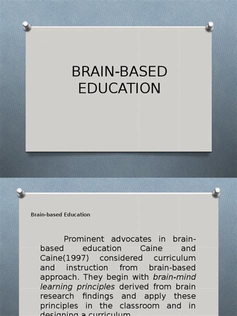 Brain Based Education Pdf Perception Learning