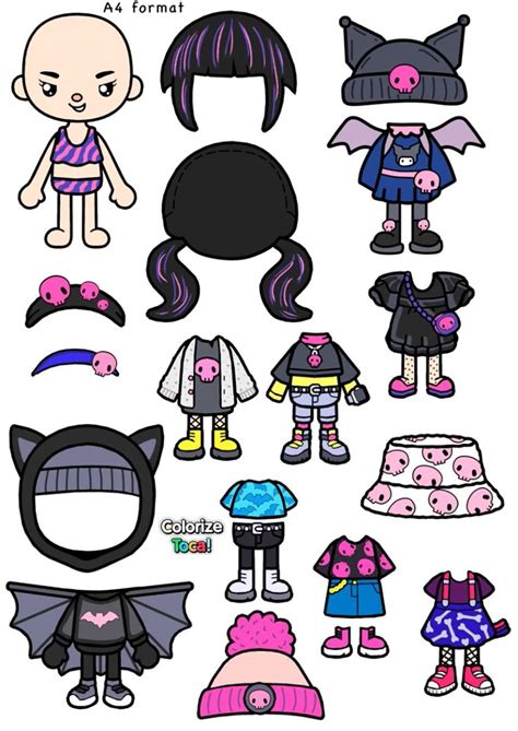 Kuromi Outfits Toca Boca World Giocattoli Di Carta Doodles Carini