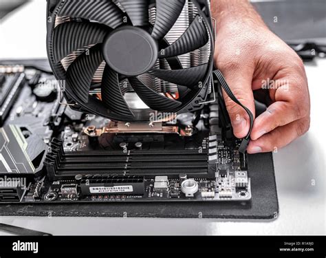 Installing Or Repair The Air Cooling System Of The Pc Processor Stock
