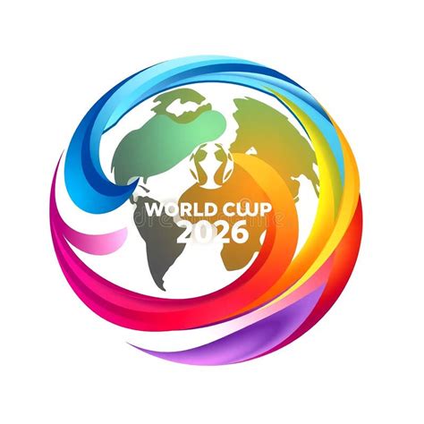 World Cup 2026 Global Football Championship Emblem Stock Illustration