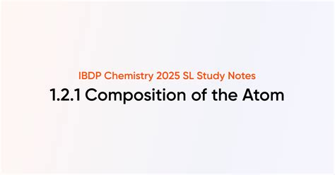 Composition Of The Atom 1 2 1 Ib Dp Chemistry Sl 2025 Notes Tutorchase