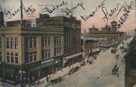 North Main Street Pueblo Colorado Postcard