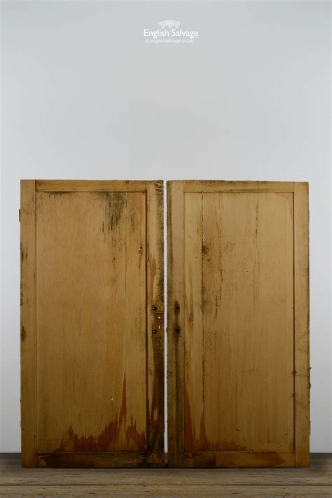 Pair Of Reclaimed Pine Cupboard Doors