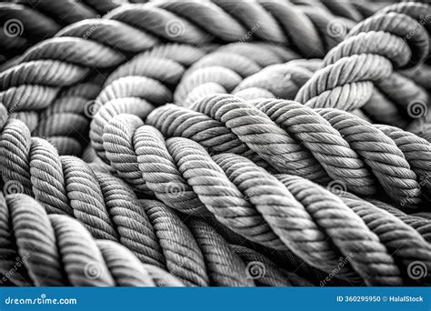 Ropes Isolated â€ Black And White Ropes Set â€ Rope Textures Stock