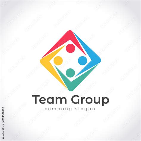 Team Group Logo Design Vector Template Unity Teamwork Colorful Logo