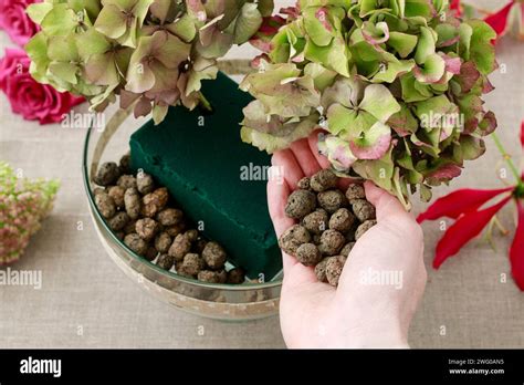Florist At Work How To Make Floral Arrangement With Gloriosa Superba Rose Hortensia And Sedum