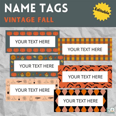 Fall Themed Cubby Tags Etsy