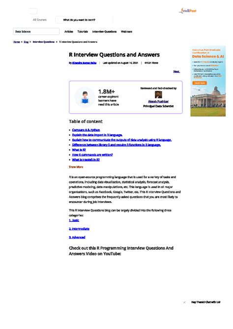 Rp R Programming Intellipaat All Courses What Do You Want To Learn Data Science Articles