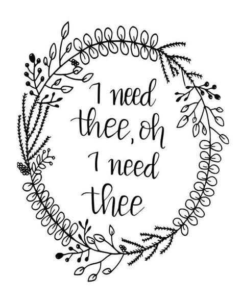 Hymn Prints I Need Thee Every Hour Prints Hymn Quotes Wreath