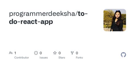 GitHub Programmerdeeksha To Do React App