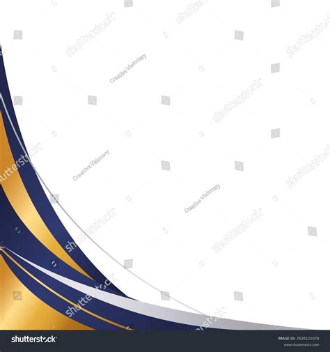 Navy Gold Modern Luxury Curve Border Stock Illustration 2526121079