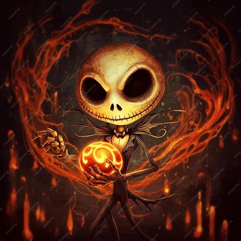 Premium Photo Jack Skellington In Halloween Scene Cartoon Style Comic