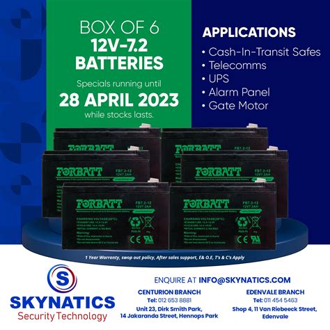 Battery 12v 72ah Lead Acid Skynatics