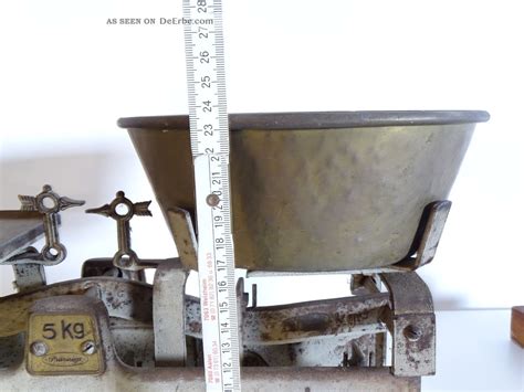 Antike Marktwaage Präzision 5kg Gg Mit Antikem Gewichtesatz Waage Rarität