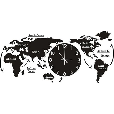 Art Map Wall Clock Wall Clock Map Wall Clock
