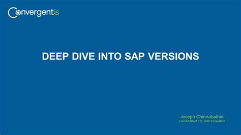 deep dive into sap versions pdf