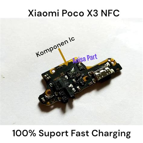 Connector Charger Xiaomi Poco X3 Nfc Original Full Komponen Ic Papan