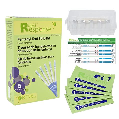 Btnx Rapid Response Fentanyl Test Strip Kit Liquid Powder 5 Tests Btnx Inc