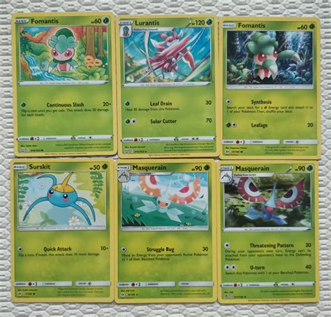 Grass And Bug Type Pokemon Tcg Entire Evolution Line Hobbies And Toys Toys And Games On Carousell