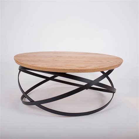 Compass Coffee Table Acacia And Black Matt Steel 90x90x38 Cm Coffee Table Warm Wood