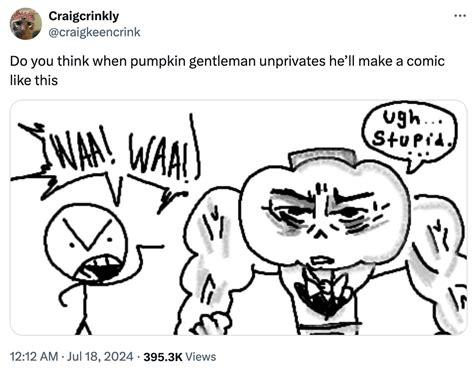 Pumpkin Gentleman Crying Face
