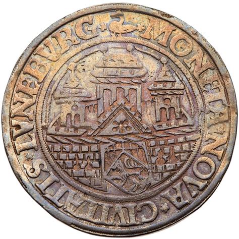 German States Luneburg City Silverman In The Moon Taler 1547