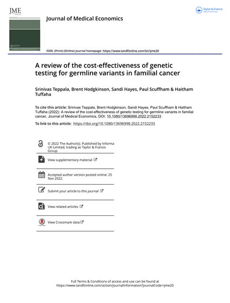 Pdf A Review Of The Cost Effectiveness Of Genetic Testing For