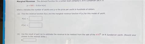 Solved Marginal Revenue The Demand Function For A Certain