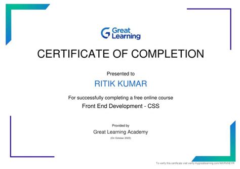 Ritik Kumar On Linkedin Achievementunlocked Lifelonglearner Frontenddeveloper Greatlearning