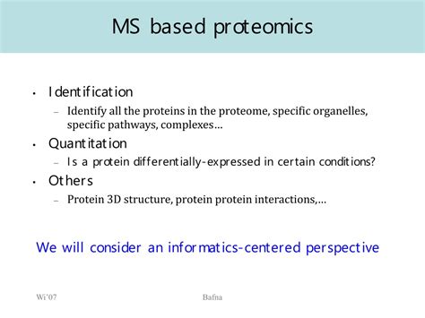 Ppt Proteomics Via Ms Bioinformatics Insights Powerpoint