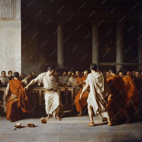 A Painting Depicting The Moment When Julius Caesar Was Assassinated By