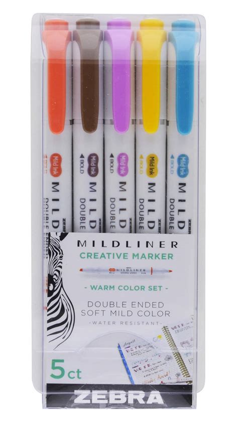 Zebra Mildliner Soft Mild Mildliner Set Of 5 Blue Package Set Wkt7 5c Nc N Etsy