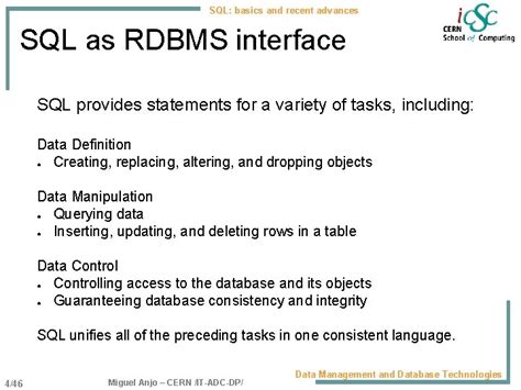 Sql Basics And Recent Advances Sql Structured Query