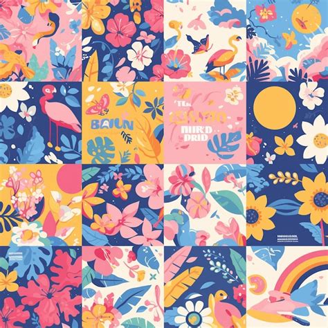 Eclectic Patterns Mixing Various Styles Premium Ai Generated Vector