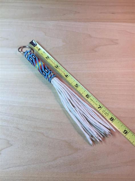 Native American Beaded Keychain Unique Spiral Design
