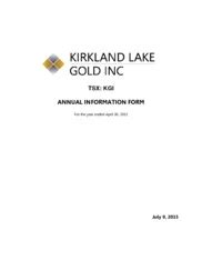 Kirkland Lake Gold Inc
