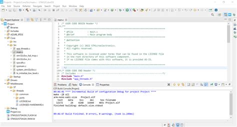 solved code generated from cubemx for a threadx design cr