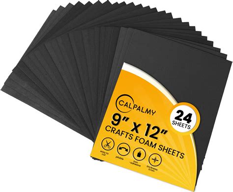 24 Ct Sheets Black Eva Cosplay Foam In 9” X 12 Sheets High Density