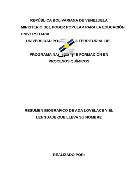 Ada Lovelace Y El Lenguaje Ada Pdf