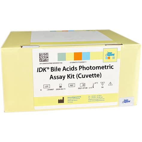 Bile Acids Photometric Assay Kit Immundiagnostik Inc