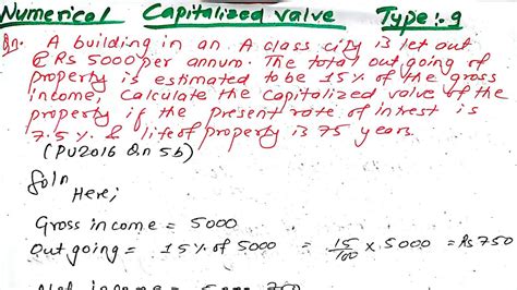 Unit7 Valuation Types9 Capitalized Value Numerical Prashant