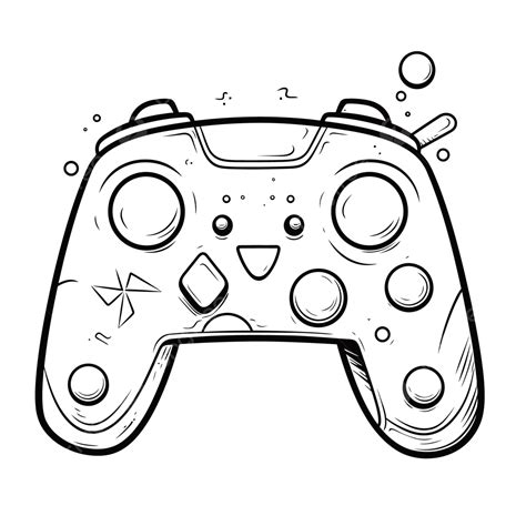 Ink Drawing Of A Gaming Controller That Has Bubbles On It Outline Sketch Vector Wing Drawing