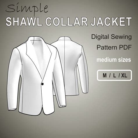 Simple Shawl Collar Easy Blazer Suit Jacket For Men Digital Sewing