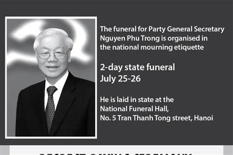 State Funeral For Party General Secretary Nguyen Phu Trong