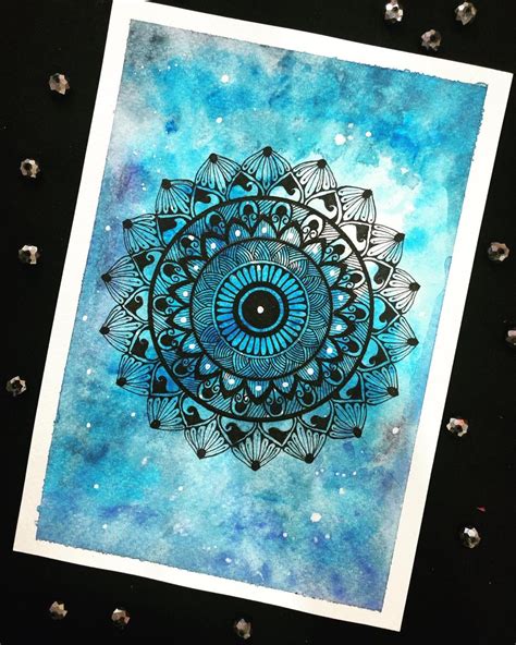 Watercolour Mandala Galaxy Illustration